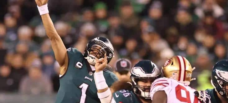 Super Bowl Bound Eagles win NFC championship 31-7 Over 49ers