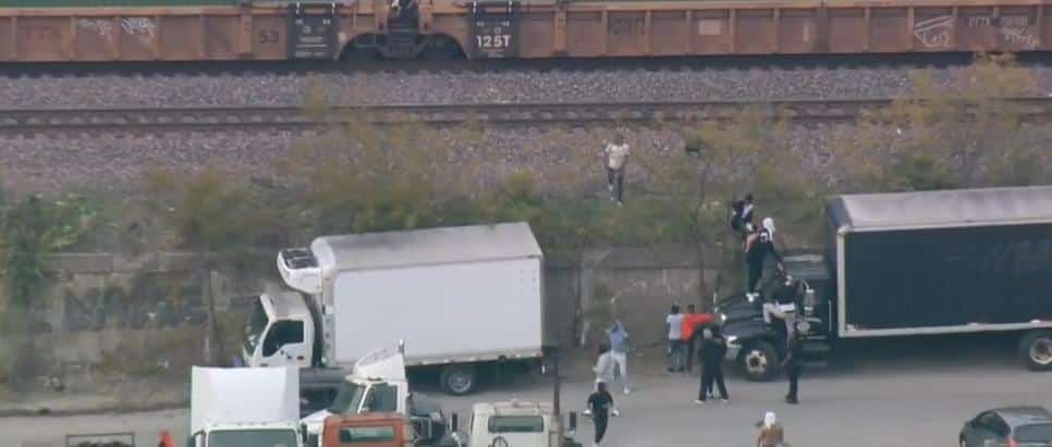 Chicago West Side thieves raided stalled freight cars on October 11